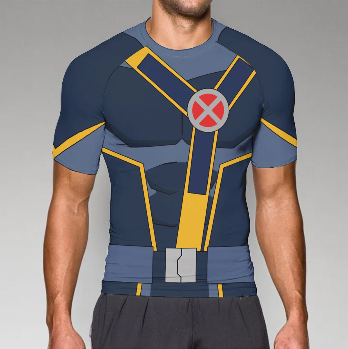 X Men Superhero Cyclops Short Sleeve Compression Shirt ...