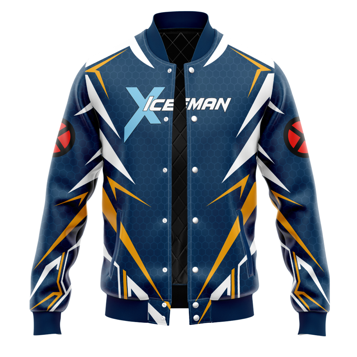 X Men Superhero Iceman Symbol Varsity Jacket – MensCompressionShirt