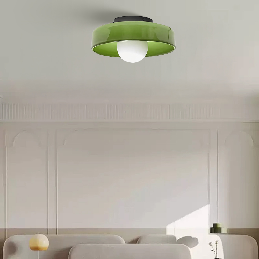 Modern Glass Flush Mount Light | Green Ceiling Lamp Kitchen Island ...