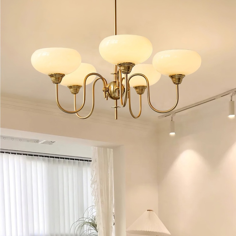 Homdiy Bubble Chandelier Creamy Persimmon Glass Ceiling Light For ...