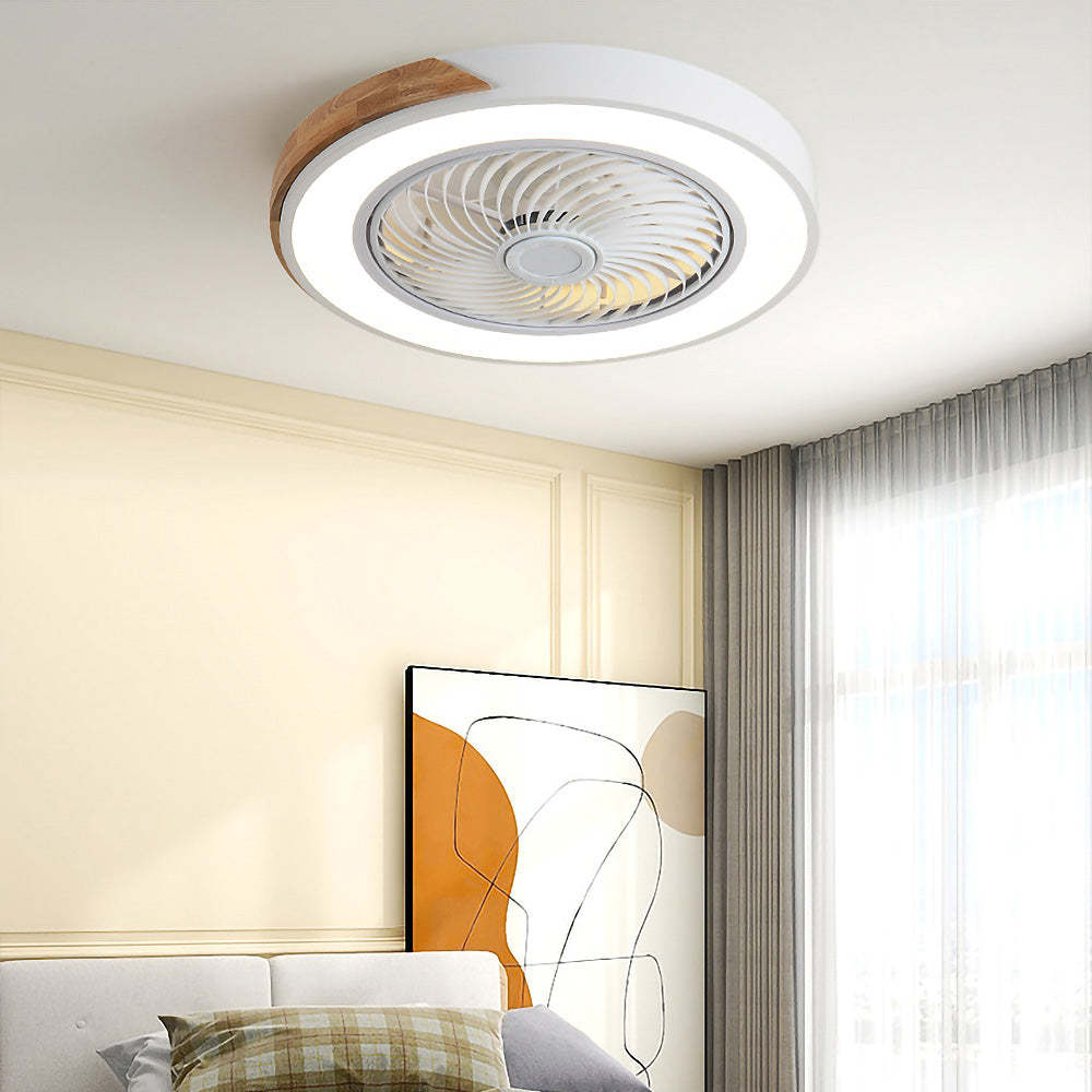 Modern Ceiling Fans with LED Lights |Simple Round Flush Ceiling Fans ...