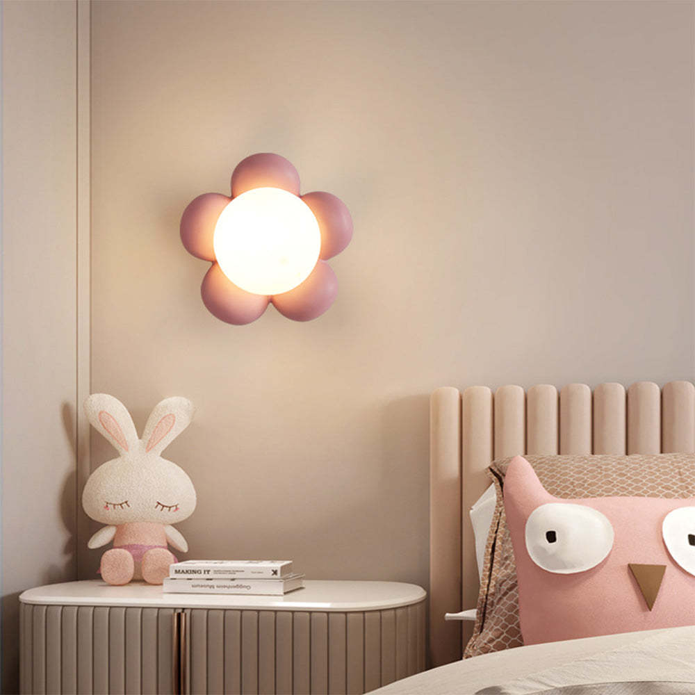 Homdiy Modern Cute Flower Bedside Wall Light Country Style Warm Wall ...
