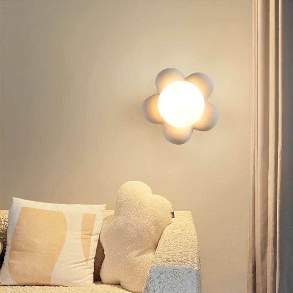Homdiy Modern Cute Flower Bedside Wall Light Country Style Warm Wall ...