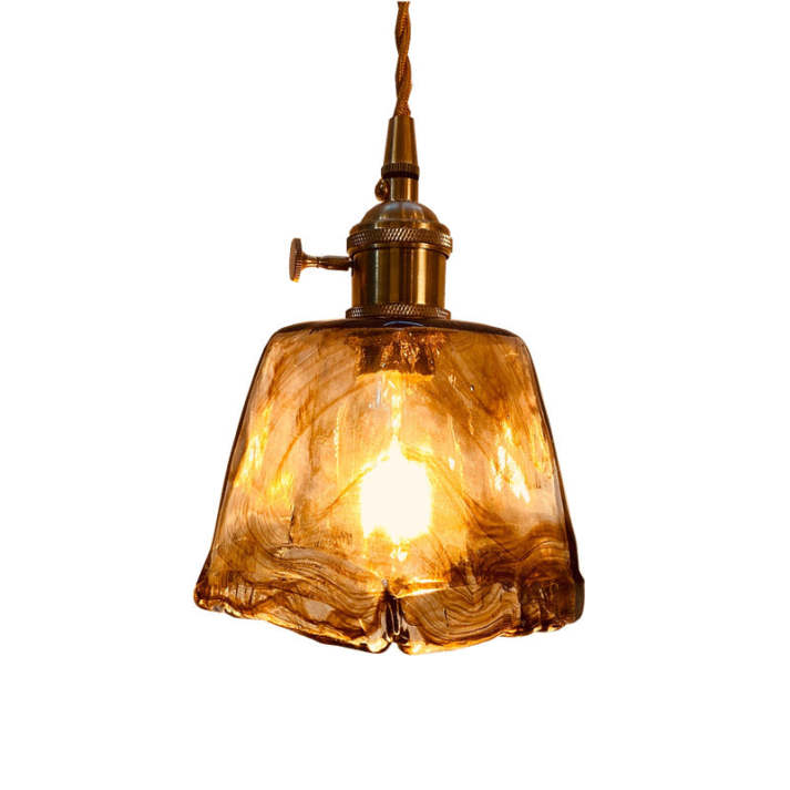 Homdiy Pendant Light Art Glass Pendant Lights Modern Brass Glass Pendant Lights For Dining Room
