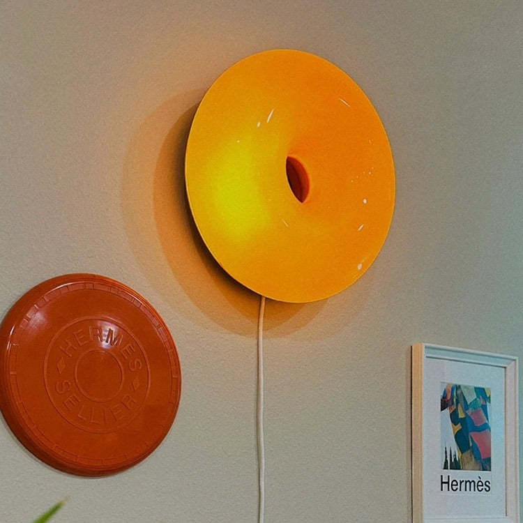 Homdiy LED Touch Wall Sconce Wall Lamp Donut Flush Mount Glass Wall ...