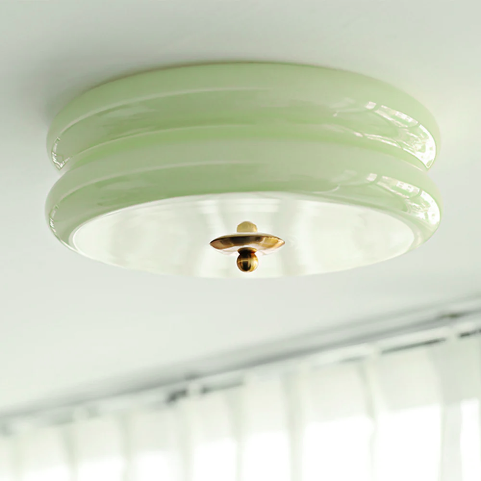 Art LED Glass Ceiling Light | Macaron Flush Mount Bedroom Lamp ...