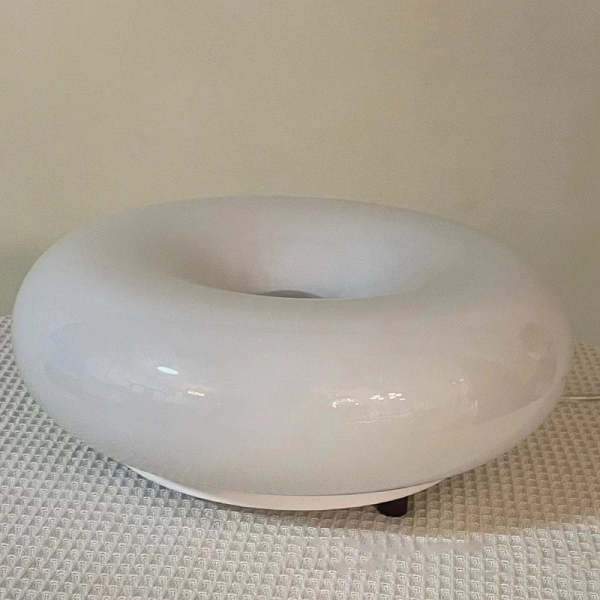 Homdiy Donut Table Light Glass Table Lamp White Table Light for Bedroom ...