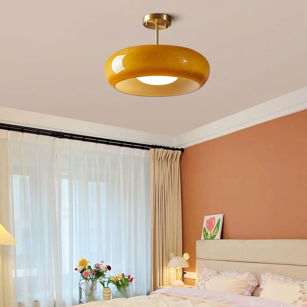Homdiy Ceiling Light Retro Round Glass Ceiling Light For Living Room ...