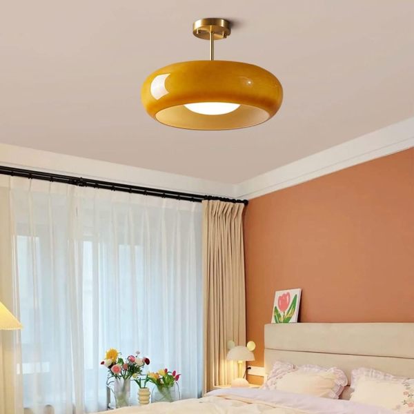 Homdiy Ceiling Light Retro Round Glass Ceiling Light For Living Room ...