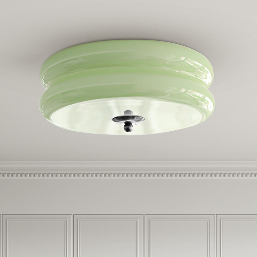 Art LED Glass Ceiling Light | Macaron Flush Mount Bedroom Lamp ...