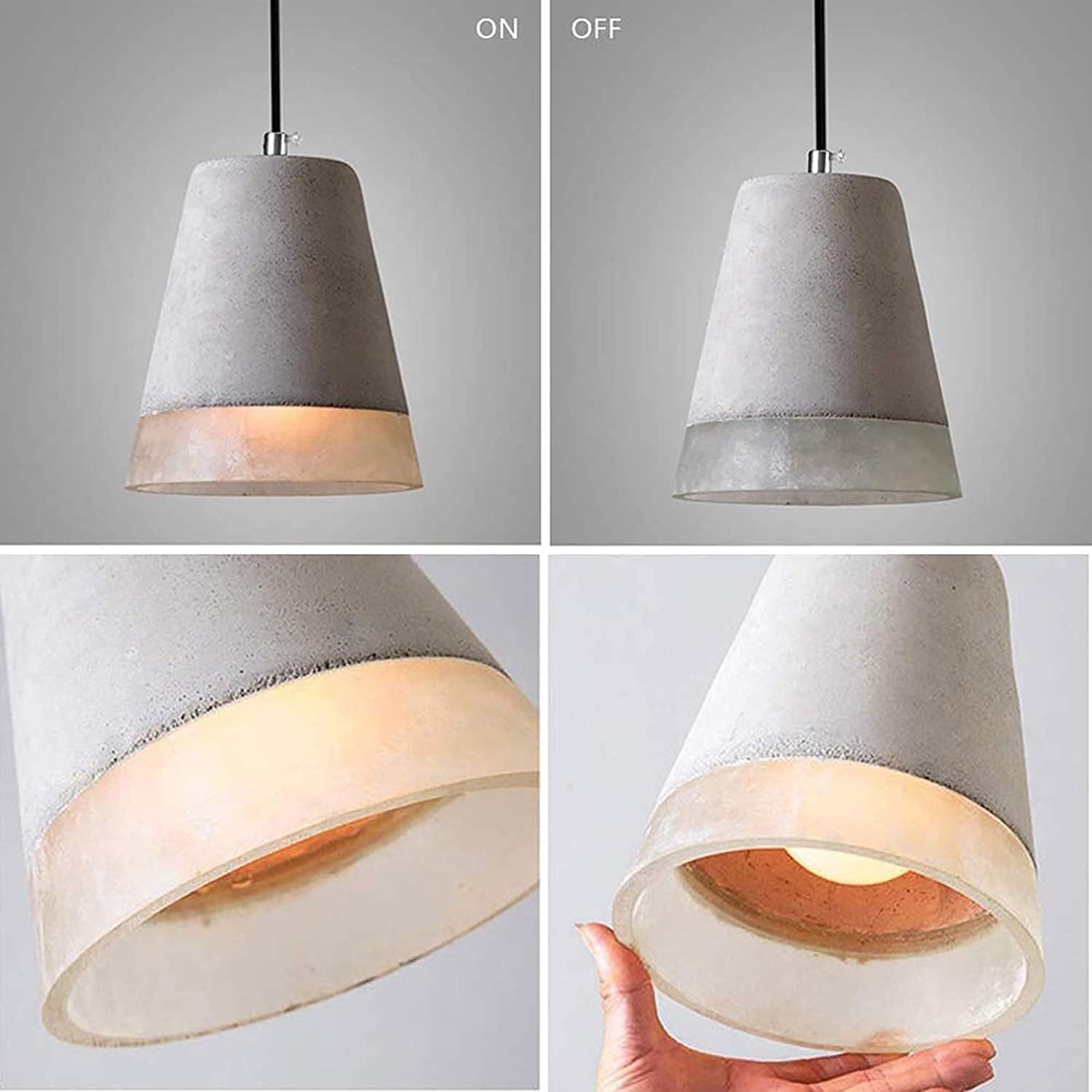 Homdiy Pendant Light Industrial Cement Grey Kitchen Island Pendant ...