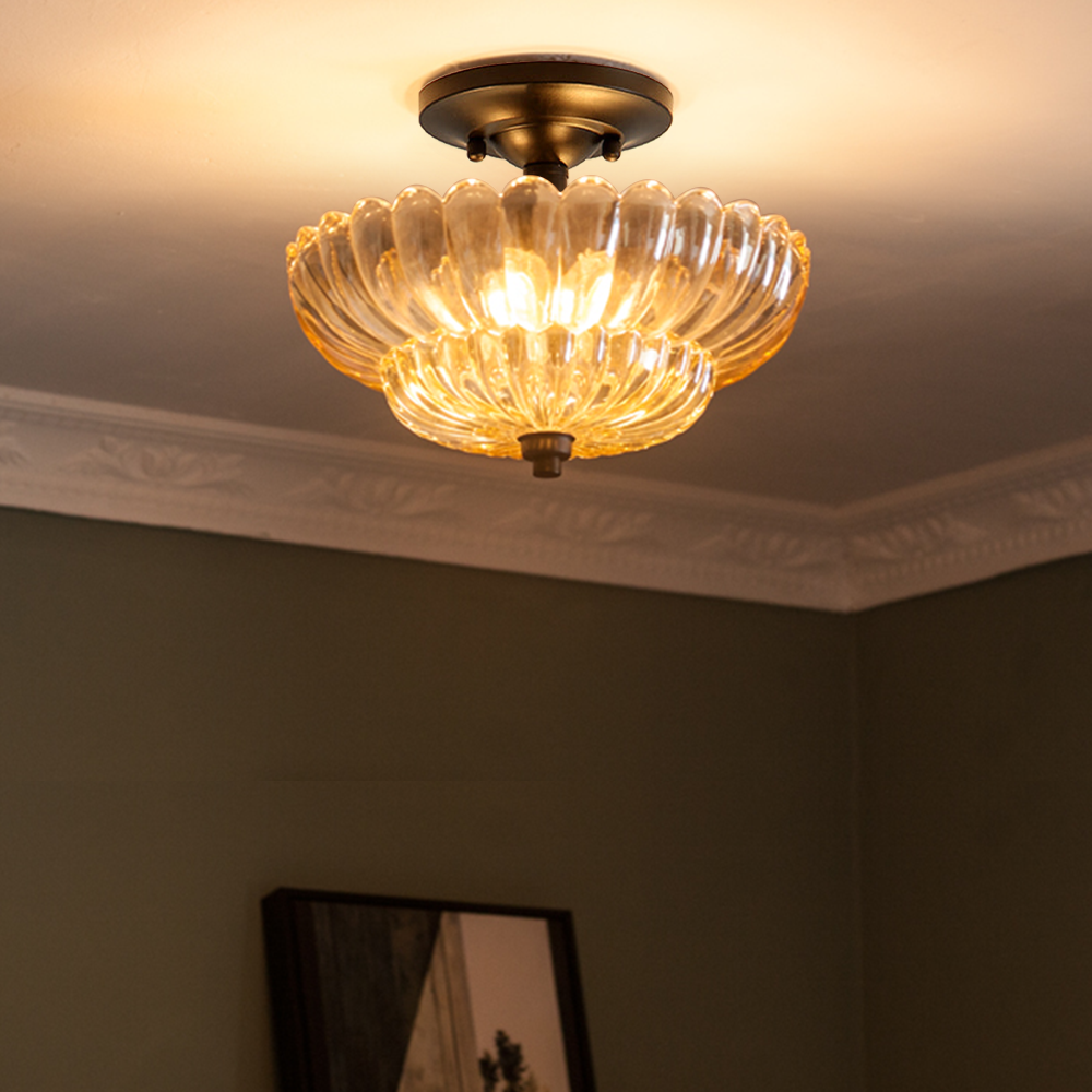 Glass Ceiling Lights |Semi Flush Ceiling Lamp Living Room – Homdiyhardware