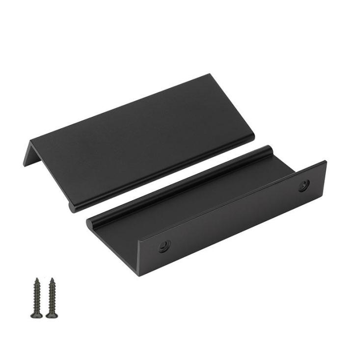 Homdiy Black Kitchen Cabinet Handles Finger Edge Drawer Tab Dresser ...