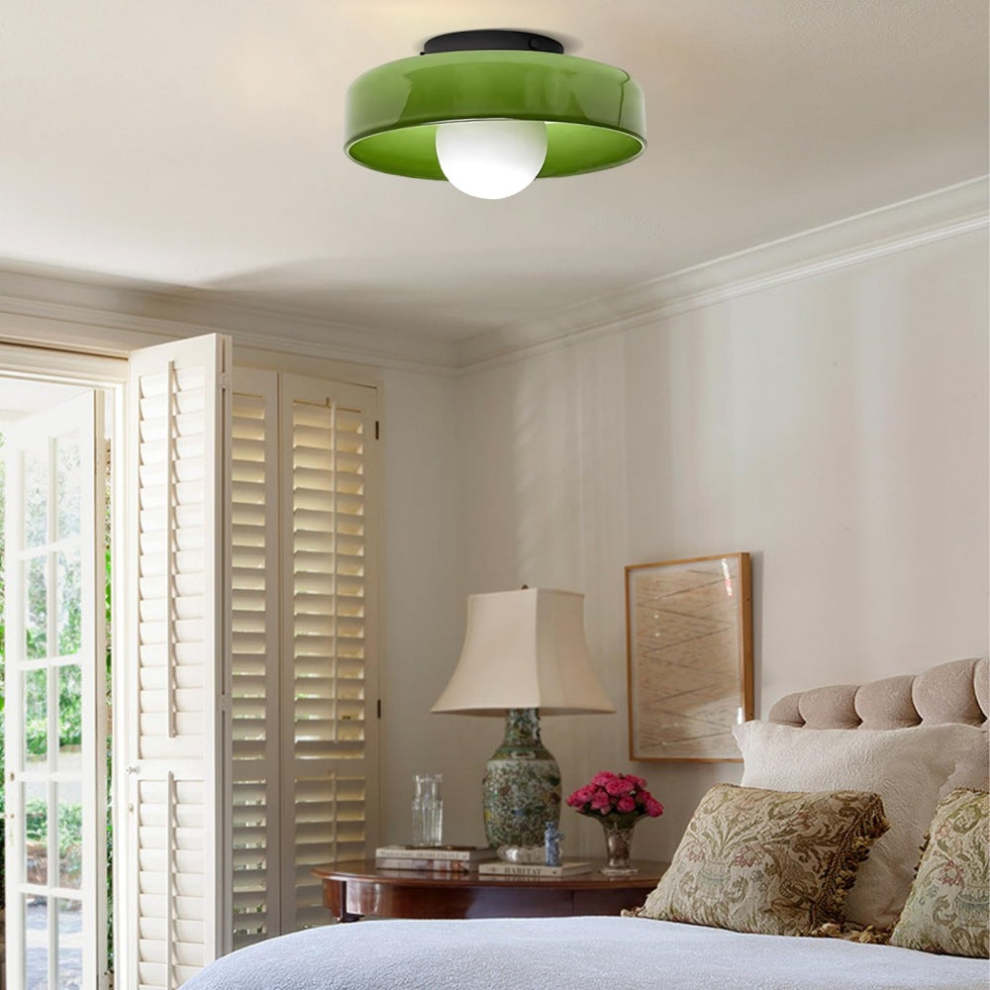 Modern Glass Flush Mount Light | Green Ceiling Lamp Kitchen Island ...