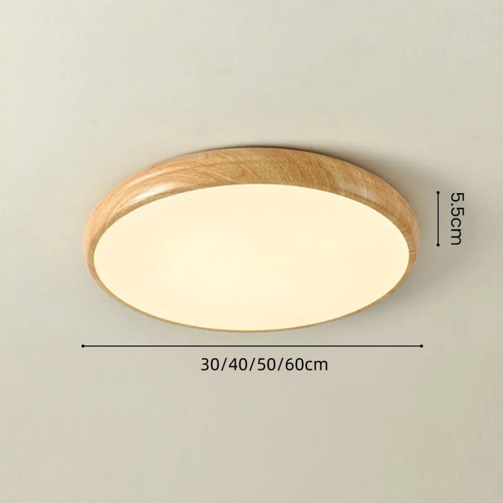 Homdiy LED Ceiling Light Nordic LED Round Walnut Ceiling Lamp For ...