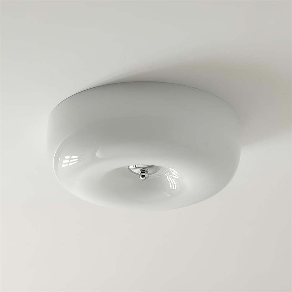 Homdiy Ceiling Lamp Cream Round Bauhaus Glass Flush Mount Ceiling Light ...