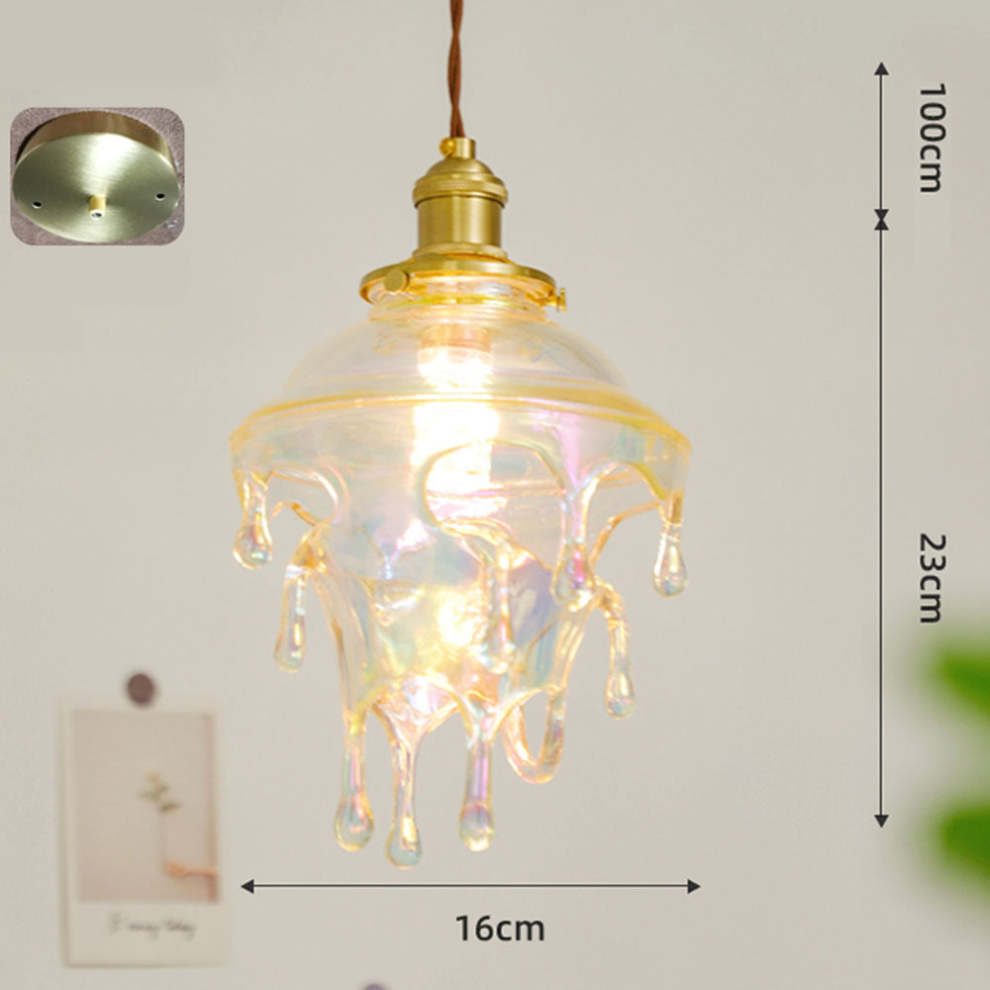 Homdiy Pendant Light Vintage Colorful Water Drop Pendant Light Resin ...