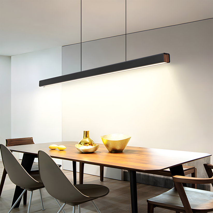 Modern Linear LED Pendant Light Minimalist Chandelier,Black,White ...