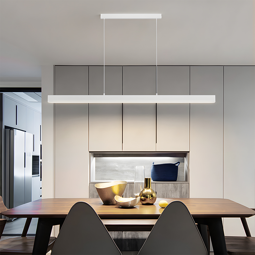 Modern Linear LED Pendant Light Minimalist Chandelier,Black,White ...