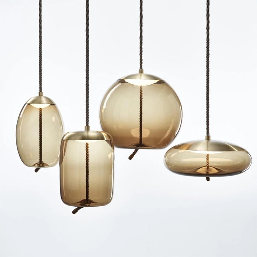 Pendant Lighting Modern Glass Grey LED Kitchen Island Pendant Lights ...
