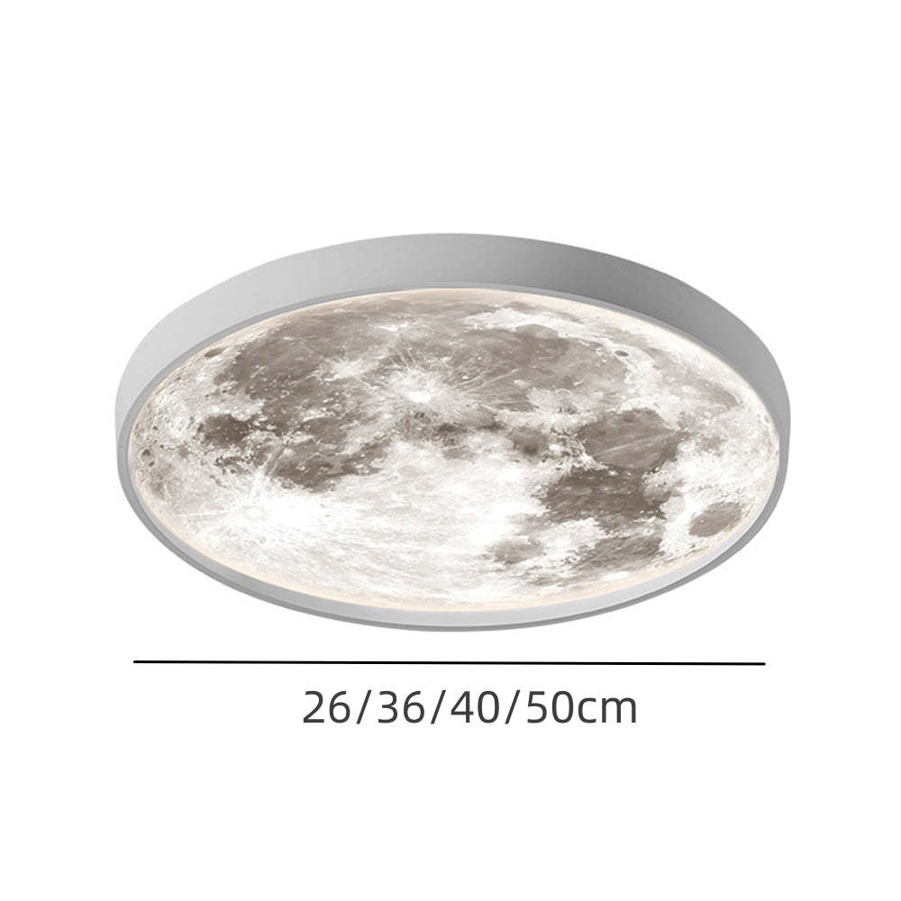 Homdiy Flush Mount Ceiling Light Modern 3D Printing Moon Light Shade ...