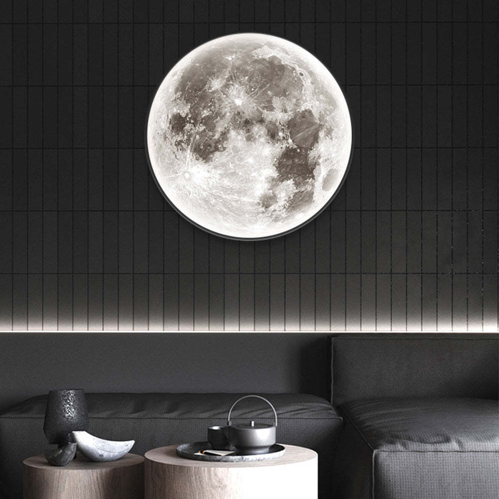 Homdiy Flush Mount Ceiling Light Modern 3D Printing Moon Light Shade ...