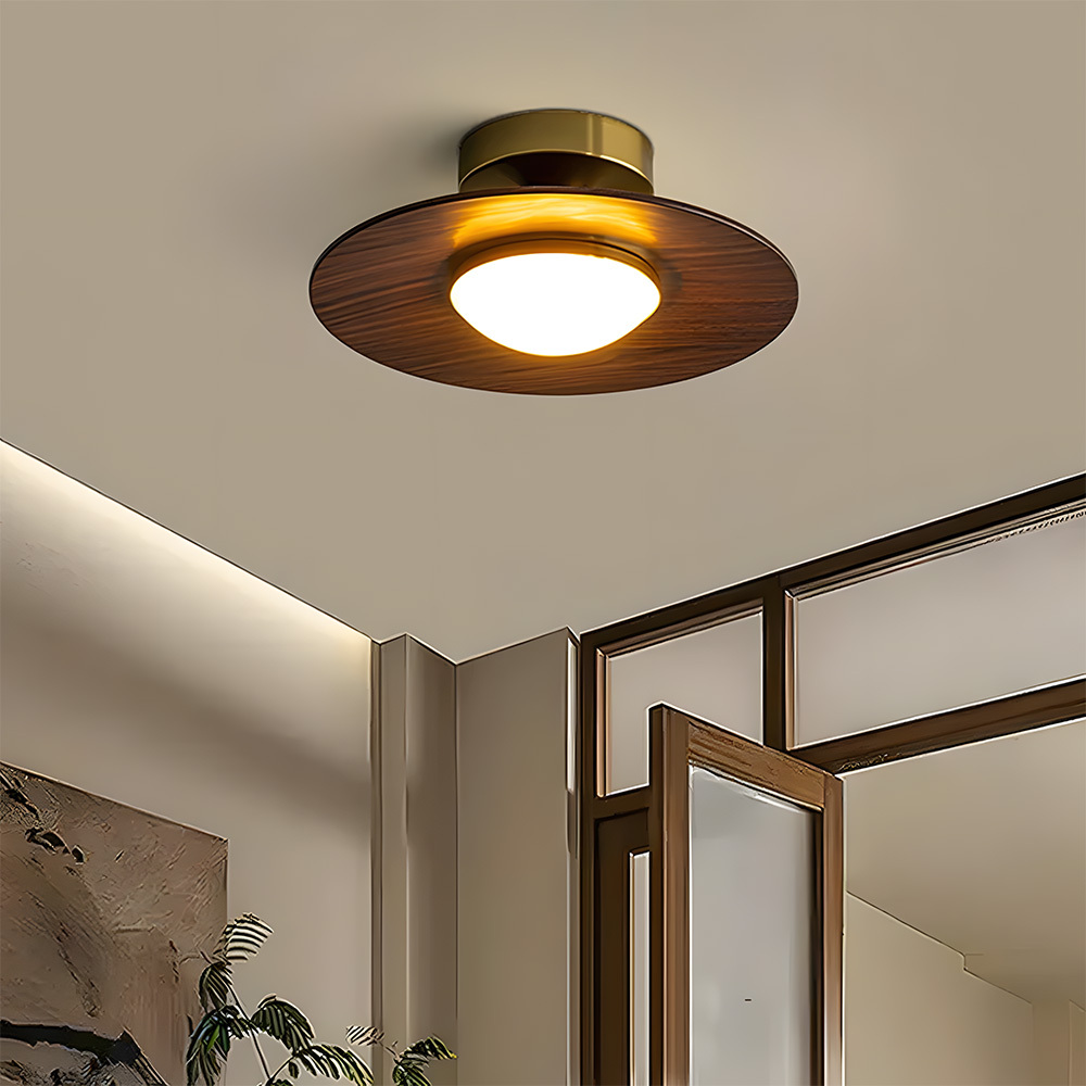 Modern design walnut semi-flush mount led bedoom ceiling light | Homdiy ...