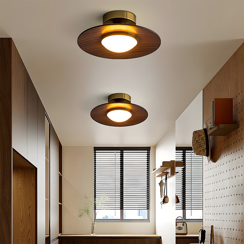 Modern design walnut semi-flush mount led bedoom ceiling light | Homdiy ...