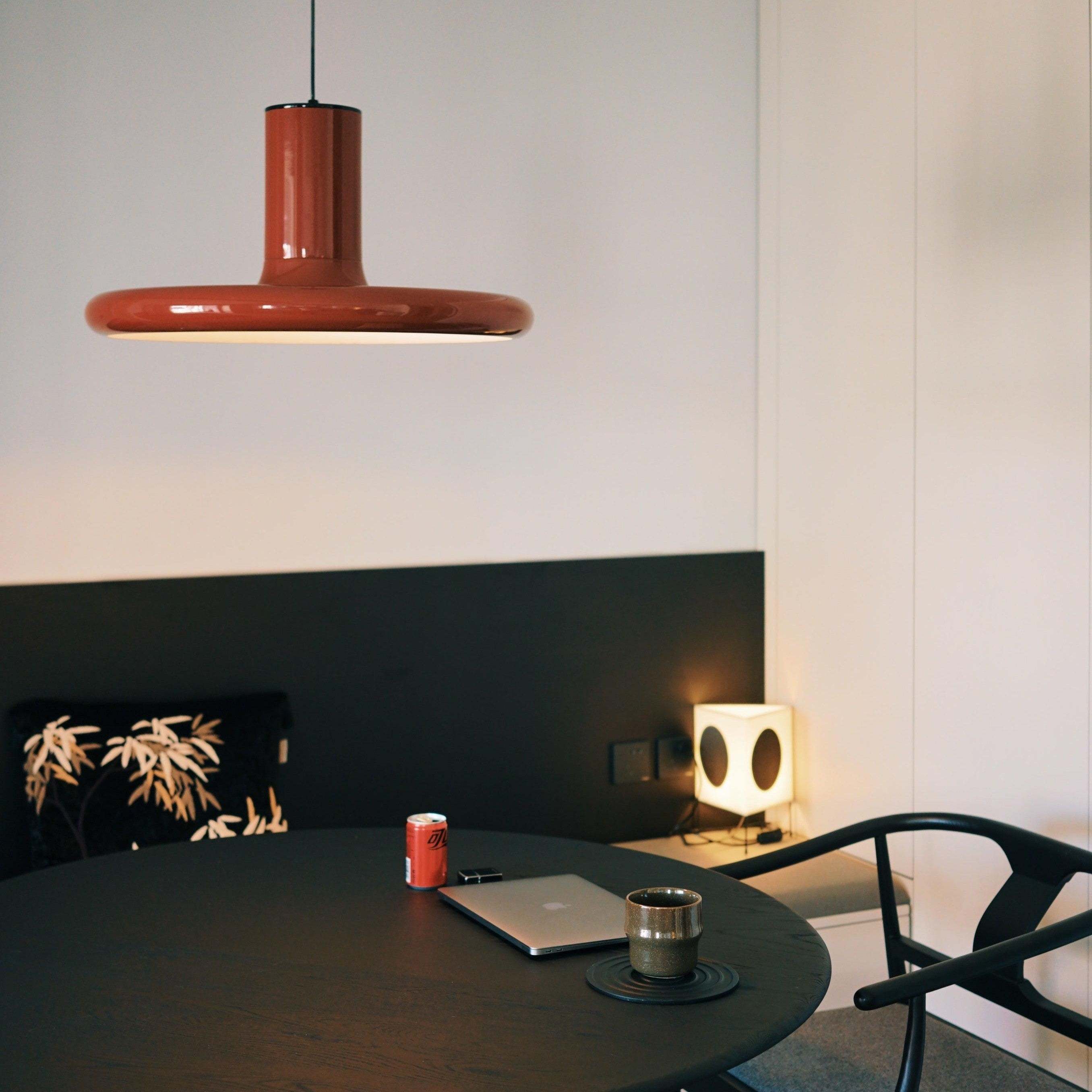 Homdiy Pendant Light Red Metal Hanging Saucer Lamp Living Room Pendant ...