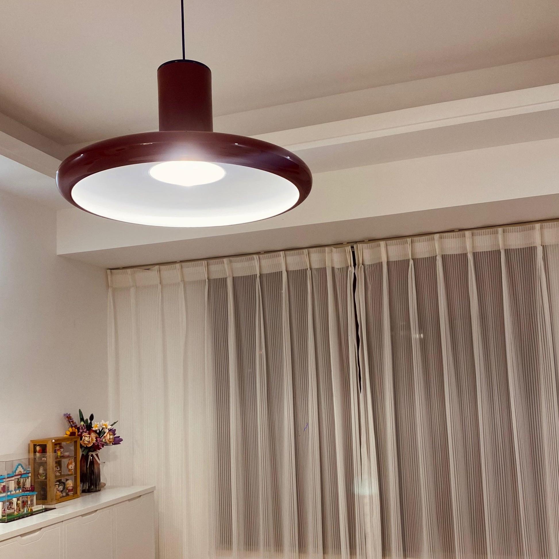 Homdiy Pendant Light Red Metal Hanging Saucer Lamp Living Room Pendant ...