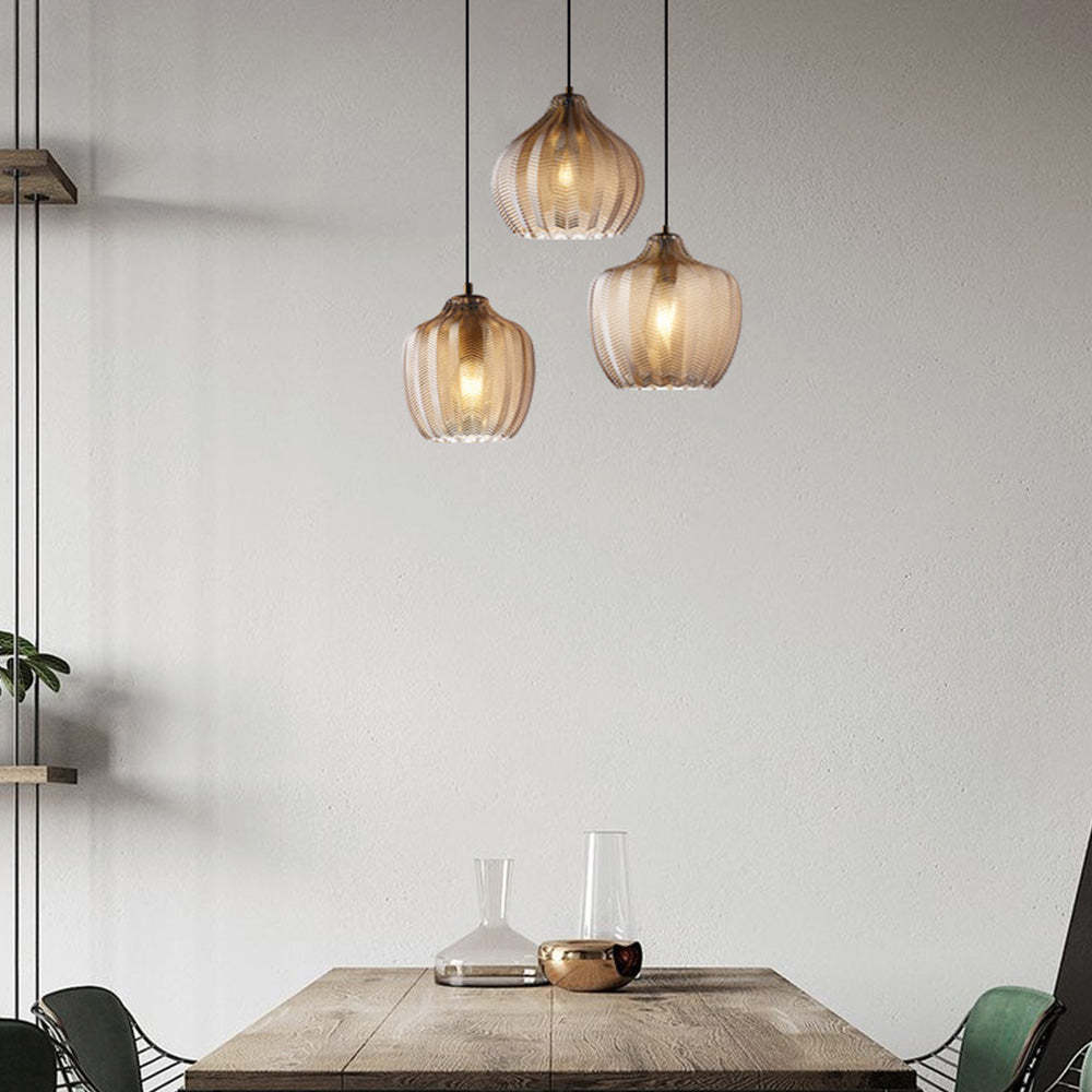 Homdiy Pendant Light Nordic Wavy Glass Pendant Light For Kitchen Island ...