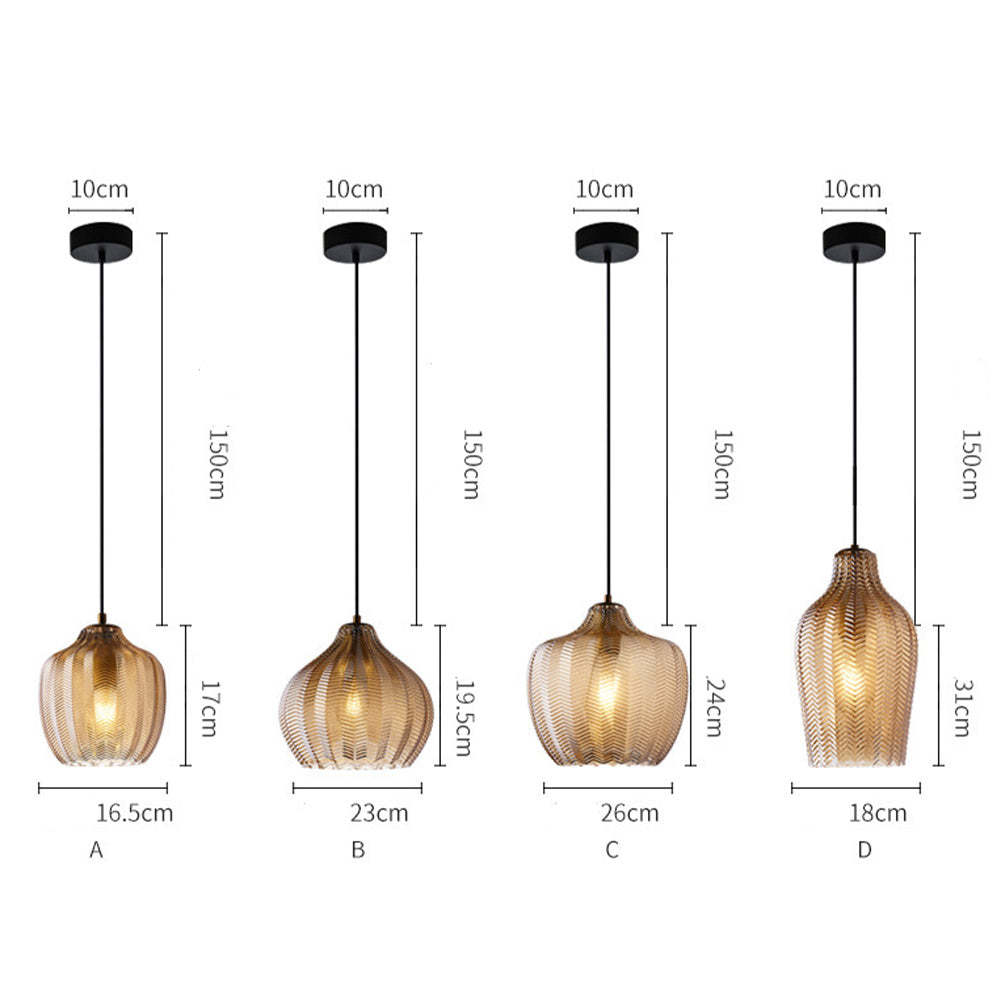 Homdiy Pendant Light Nordic Wavy Glass Pendant Light For Kitchen Island ...