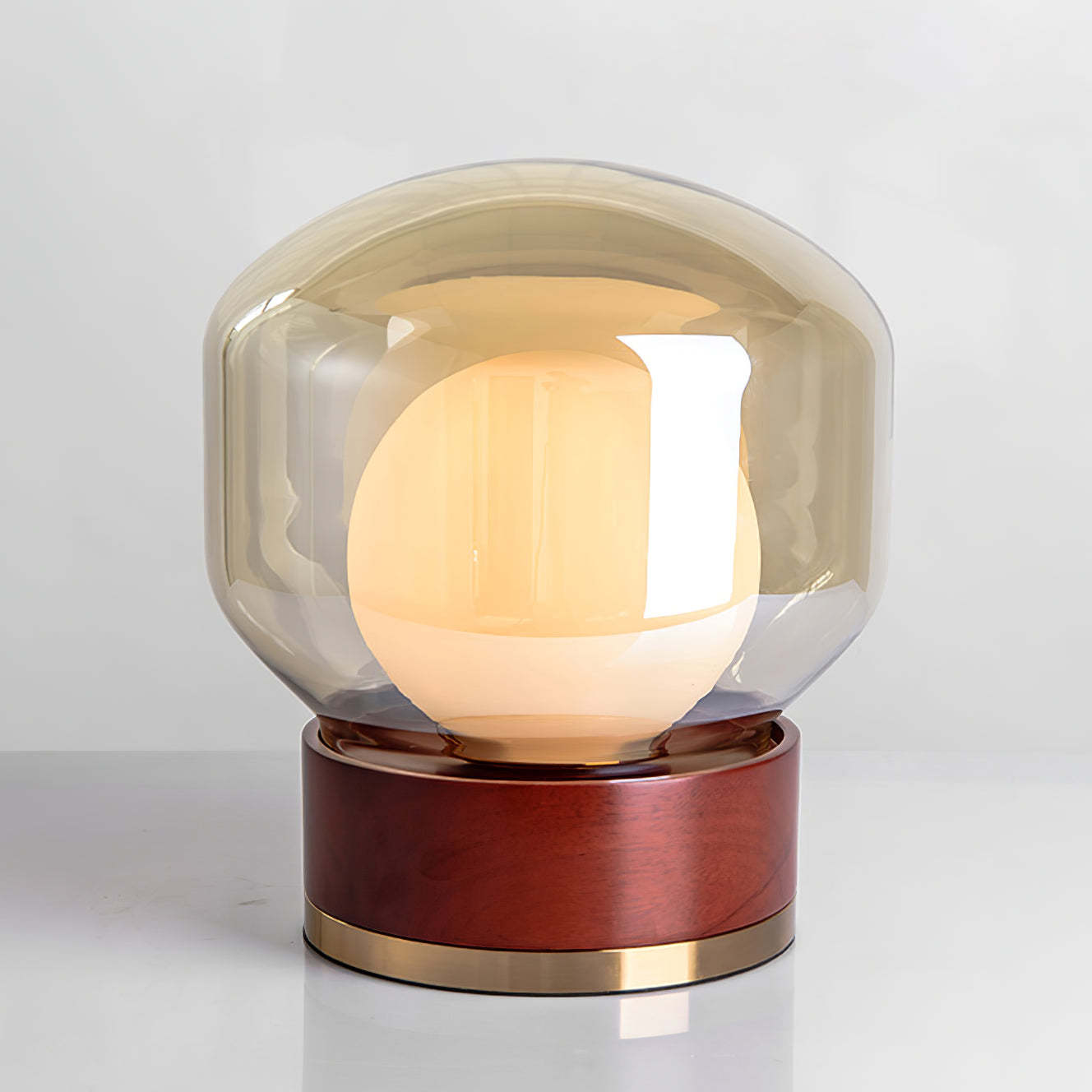 Homdiy Table Light Modern Rigel Round Glass Table Lamp For Bedroom ...