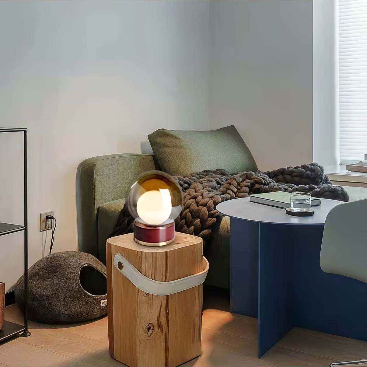 Homdiy Table Light Modern Rigel Round Glass Table Lamp For Bedroom ...