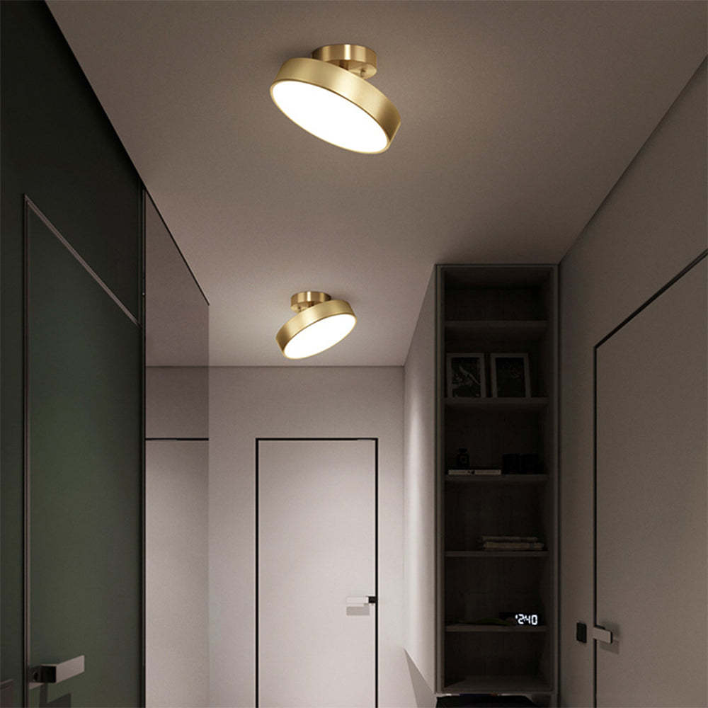 Homdiy Led Ceiling Lamp Copper Semi Flush Mount Ceiling Light for ...