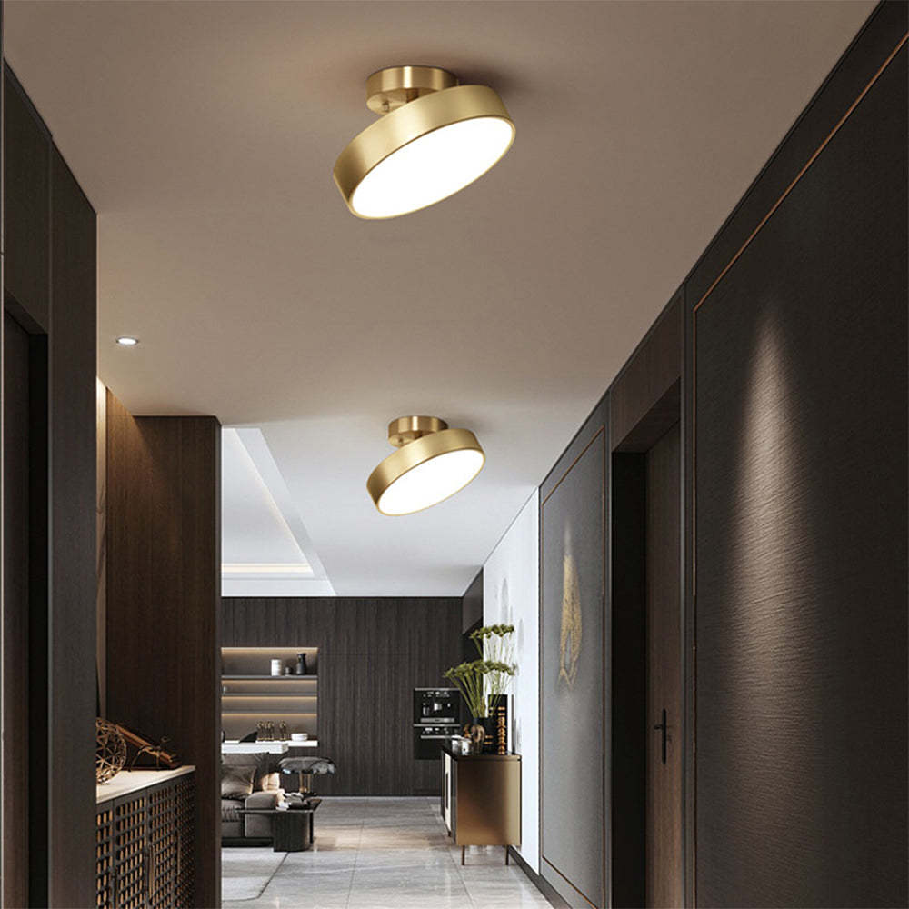Homdiy Led Ceiling Lamp Copper Semi Flush Mount Ceiling Light for ...