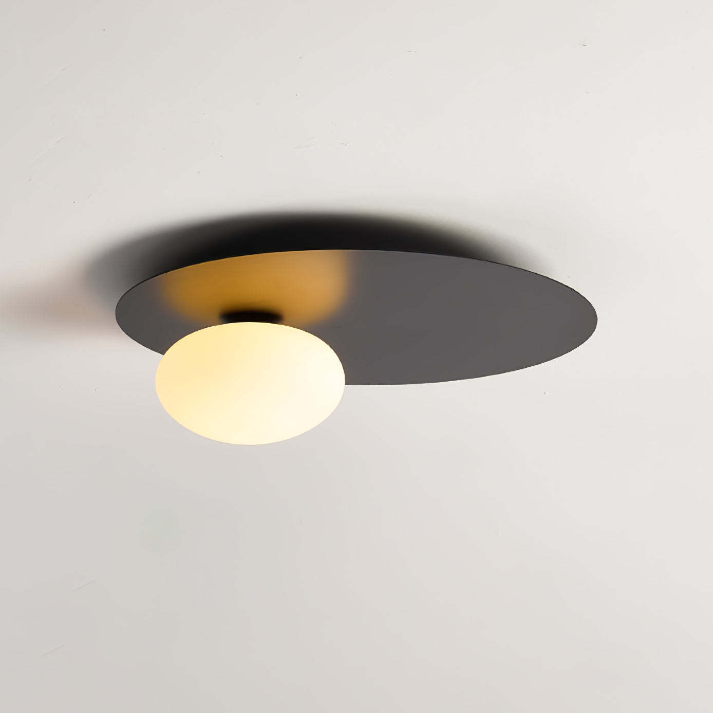 Homdiy Ceiling Light Flush Mount Ceiling Light Simple Metal Round Glass ...