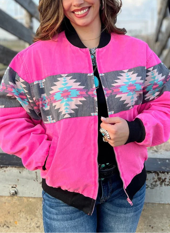 Women's Pink Aztec Jacket – RanchBelle