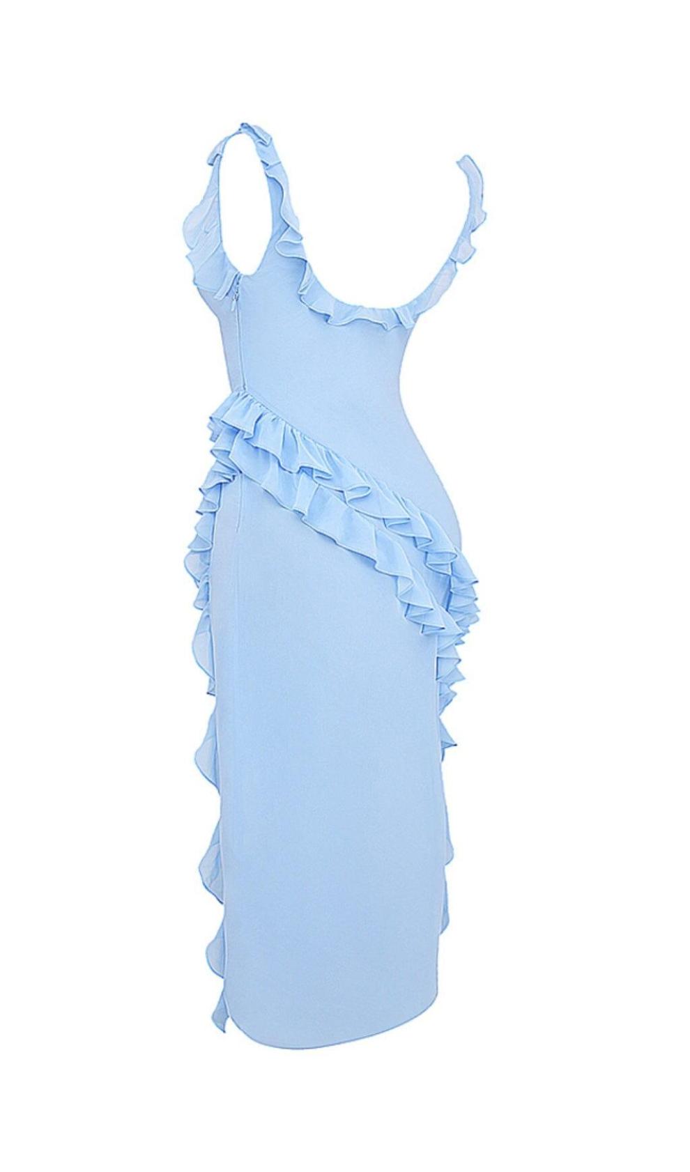 SOFT BLUE RUFFLE MAXI DRESS – Artofcb