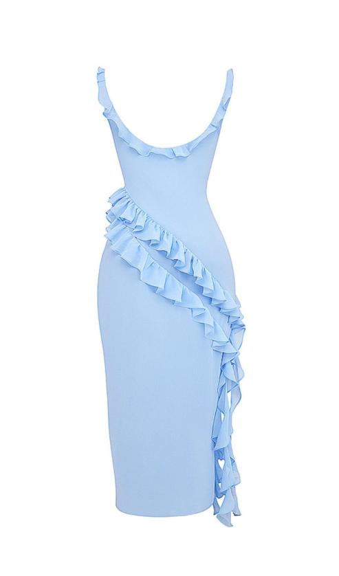 SOFT BLUE RUFFLE MAXI DRESS – Artofcb