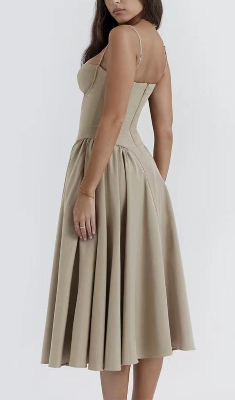 TAUPE BELTED SUNDRESS – Artofcb