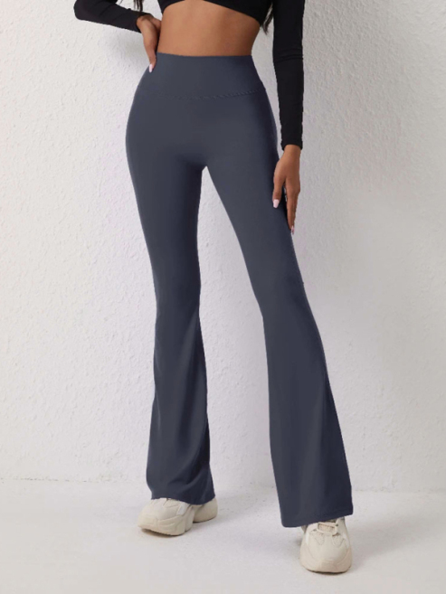 New peach yoga high waist hip lifting leggings and flared pants-chiquechics