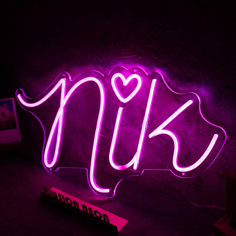 Nik Pink Neon Sign-illusion