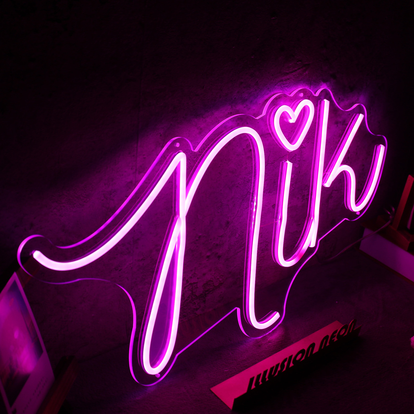 Nik Pink Neon Sign-illusion