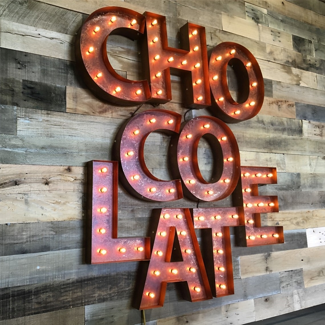 Steel Marquee Letter Rustic Brown Chocolate High-End Custom Zinc Metal ...
