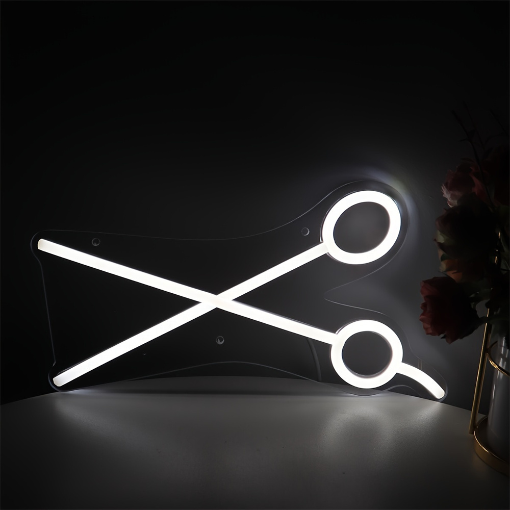 White Scissors LED Neon Sign Light – illusion