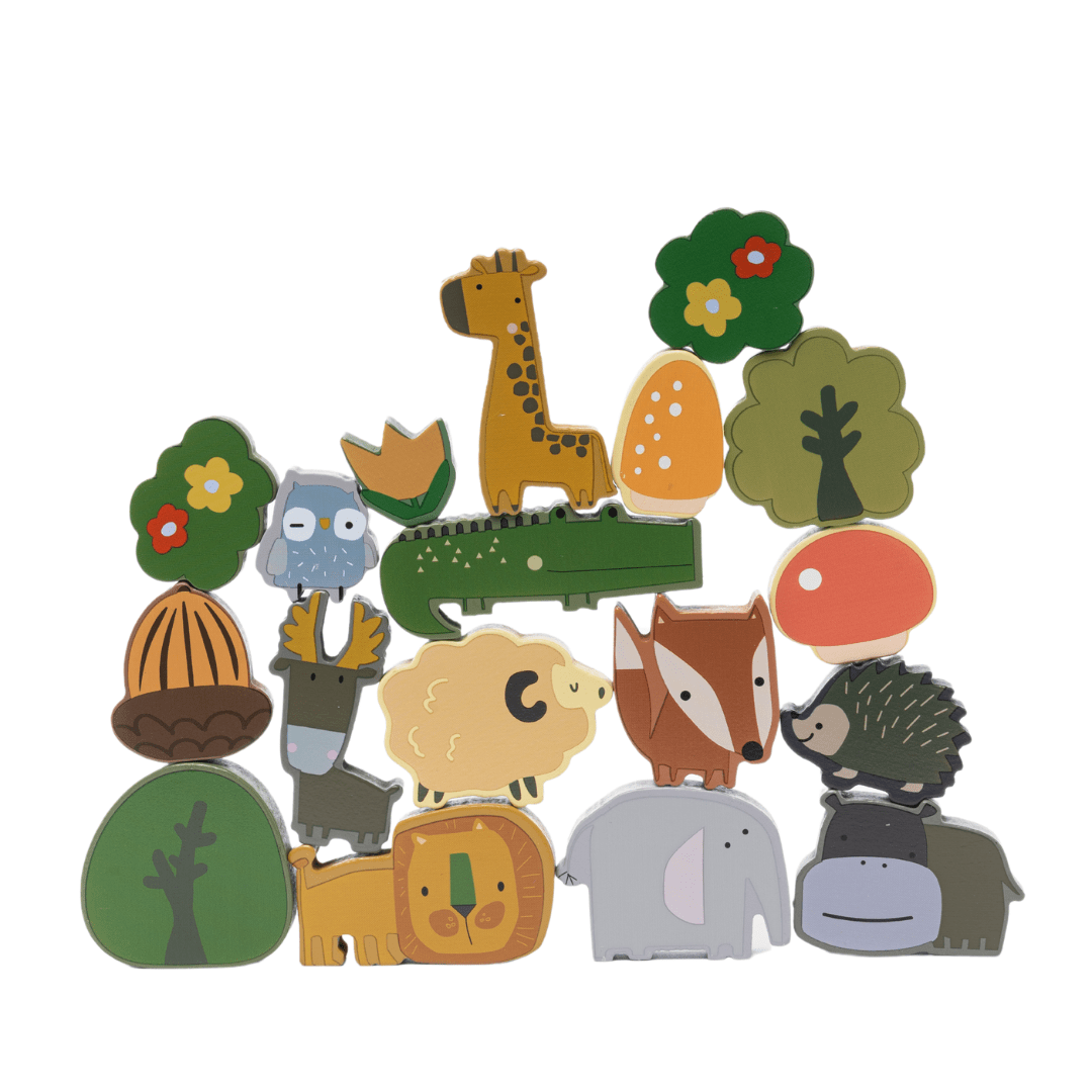 Wooden Forest Theme Animal Balance Jenga Game – Dinolize