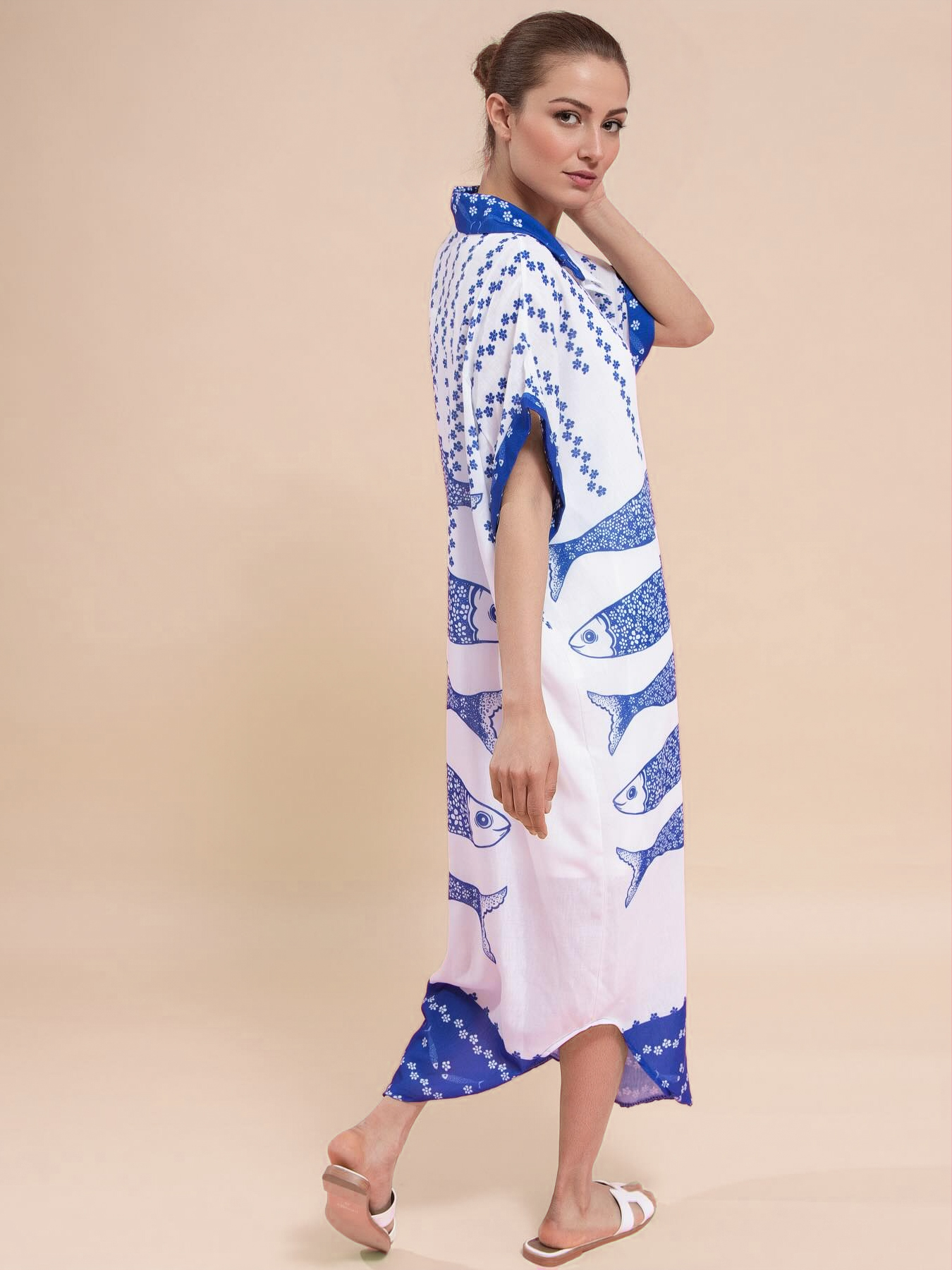 Unique Fish Floral Print Midi Dress – Likemychoice