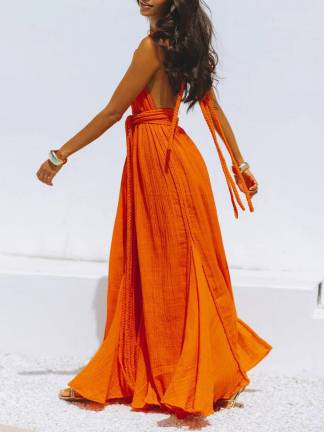 Large Swing Backless Strap Dress – Likemychoice