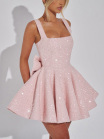 Elegant Square Neck A-Line Mini Dress – Likemychoice